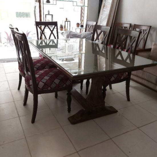 Modern wooden dining table set at affordable price in Karachi Pakistan