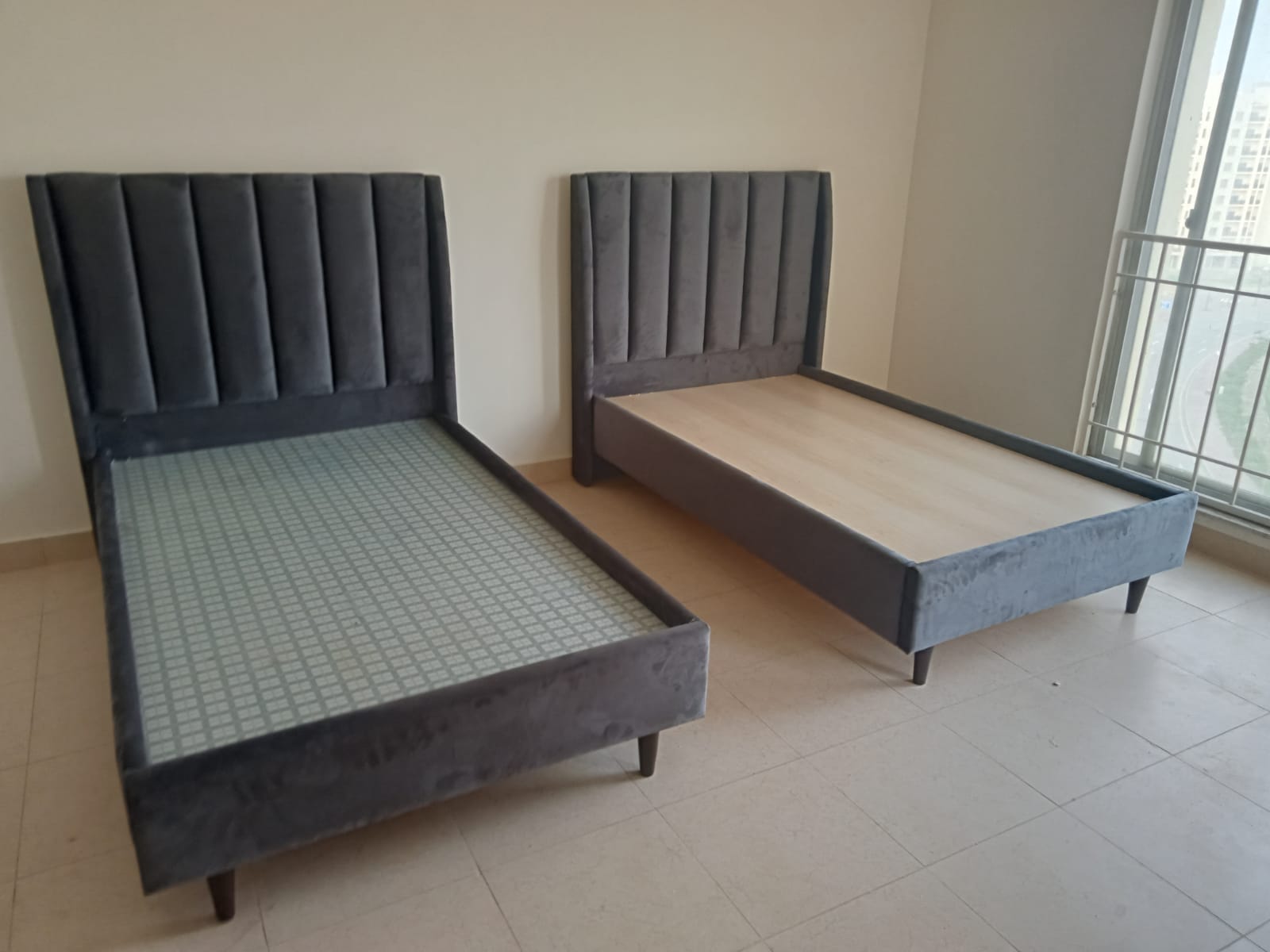 The best single bed design along with side table in Karachi