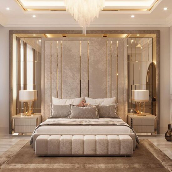 Wall padding bed design for home decor & interior in Karachi